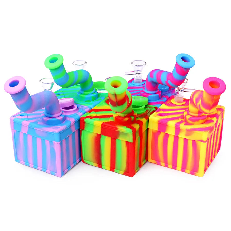 Silicone Cube Dab Rig - 8"